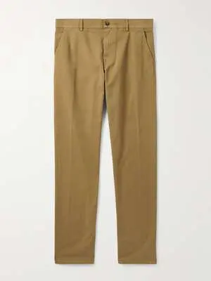 Canali Slim-fit Garment-dyed Cotton-twill Trousers