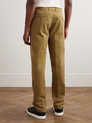 Canali Slim-fit Garment-dyed Cotton-twill Trousers