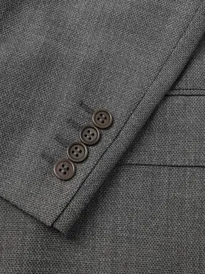 Canali Double-breasted Wool Suit Jacket - Gray