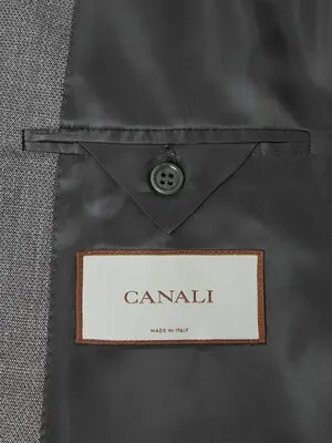 Canali Double-breasted Wool Suit Jacket - Gray