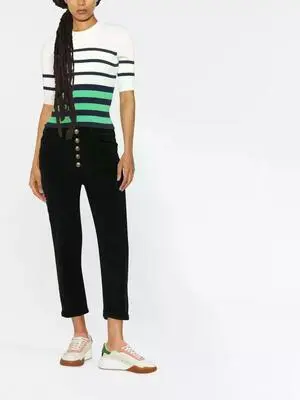 DONDUP Cropped Straight Leg Trousers