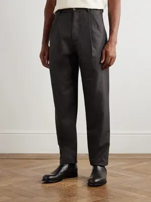 Brunello Cucinelli Straight-leg Pleated Virgin Wool-flannel Trousers