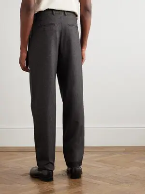 Brunello Cucinelli Straight-leg Pleated Virgin Wool-flannel Trousers