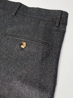 Brunello Cucinelli Straight-leg Pleated Virgin Wool-flannel Trousers