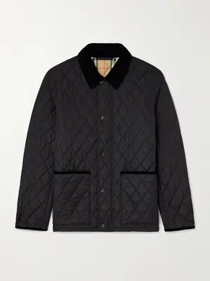 Burberry Corduroy-trimmed Quilted Nylon Barn Jacket