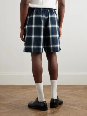 Acne Studios Rannel Straight-leg Checked Cotton-flannel Drawstring Shorts