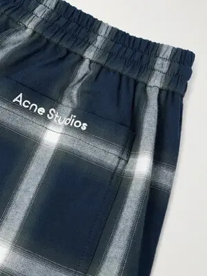 Acne Studios Rannel Straight-leg Checked Cotton-flannel Drawstring Shorts