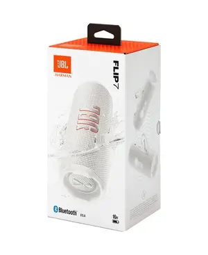 JBL Flip 7 Waterproof Bluetooth Speaker - White