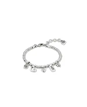 UNODE50 Sterling -plated Beaded Charm Bracelet - Silver