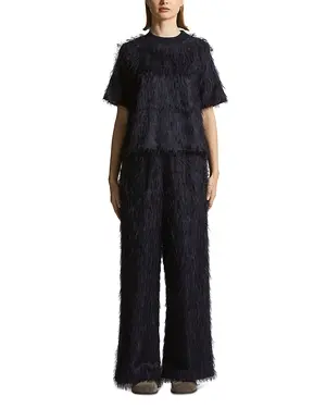 Peserico Faux Fur Wide Leg Trousers