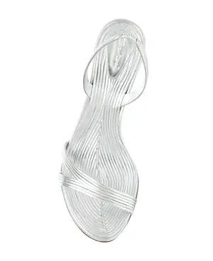 Santoni Leather Mid-heel Sandals - Silver