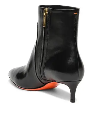 Santoni Leather Ankle Boot - Black