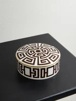 GINORI 1735 Gold-plated Porcelain Trinket Box - White
