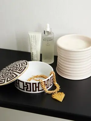 GINORI 1735 Gold-plated Porcelain Trinket Box