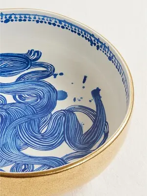 L'Objet Ruan Hoffmann Gold-plated Painted Earthenware Bowl