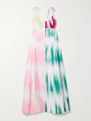 Rosie Assoulin High Garden Tie-dyed Cotton-poplin Maxi Dress - Multi