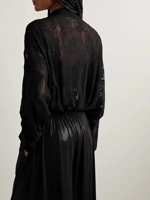 Norma Kamali Super Lace And Stretch-jersey Bodysuit