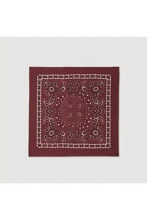 Sandro Silk Bandana Print Scarf - Natural