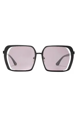 Natori Kintsu Metal Rectangle Sunglasses - Black