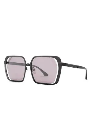 Natori Kintsu Metal Rectangle Sunglasses - Black