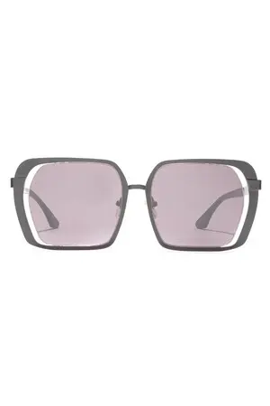 Natori Kintsu Metal Rectangle Sunglasses Gray