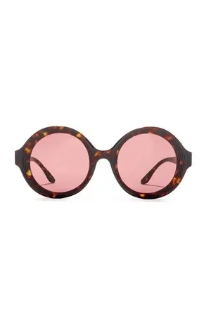 Natori Nami Acetate Round Sunglasses Red