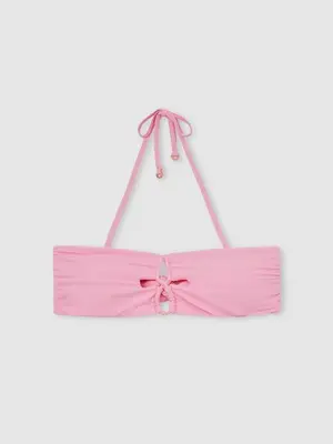 REISS Ari Cut-out Bandeau Bikini Top - Pink