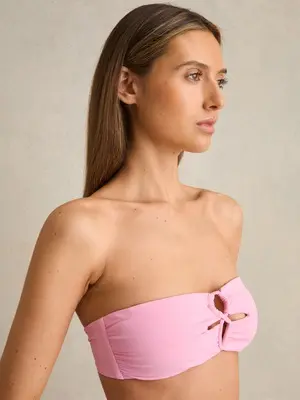 REISS Ari Cut-out Bandeau Bikini Top - Pink