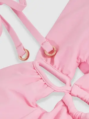 REISS Ari Cut-out Bandeau Bikini Top - Pink