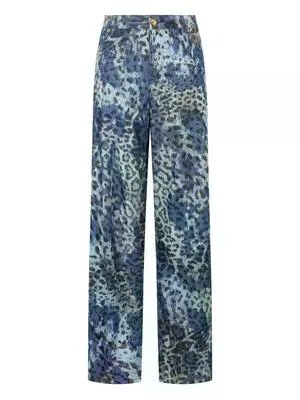 Roberto Cavalli Jaguar-print Mid-rise Jeans