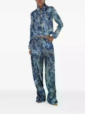 Roberto Cavalli Jaguar-print Mid-rise Jeans