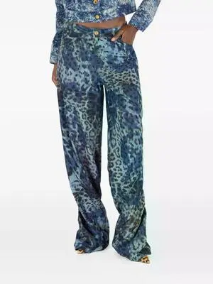 Roberto Cavalli Jaguar-print Mid-rise Jeans