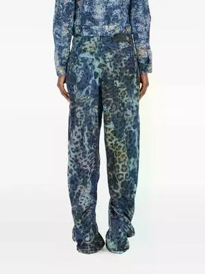 Roberto Cavalli Jaguar-print Mid-rise Jeans