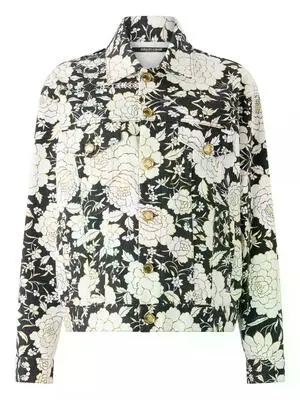 Roberto Cavalli Floral Print Denim Jacket - White