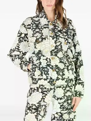 Roberto Cavalli Floral Print Denim Jacket
