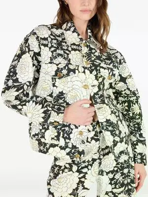 Roberto Cavalli Floral Print Denim Jacket