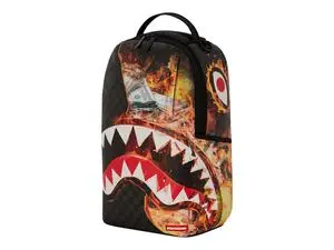 SPRAYGROUND Shark Check Backpack - Black Red Yellow White