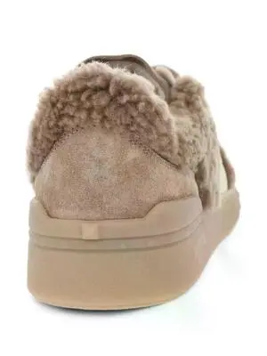 Valentino Garavani Shearling-trim Sneakers - Neutrals