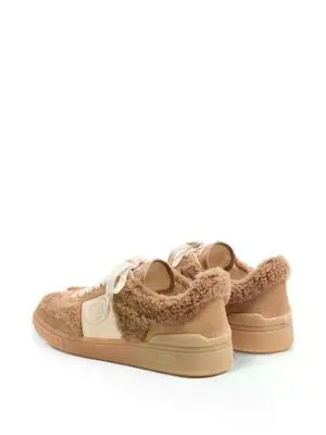 Valentino Garavani Shearling-trim Sneakers - Neutrals