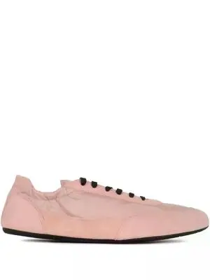 Prada Re-nylon And Suede Collapsible Sneakers - Pink