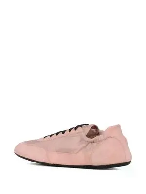 Prada Re-nylon And Suede Collapsible Sneakers - Pink