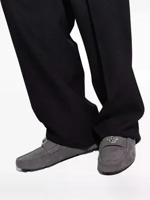 Versace La Medusa-embellished Loafers - Grey