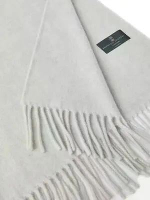 Brunello Cucinelli Fringe Cashmere Scarf - Grey
