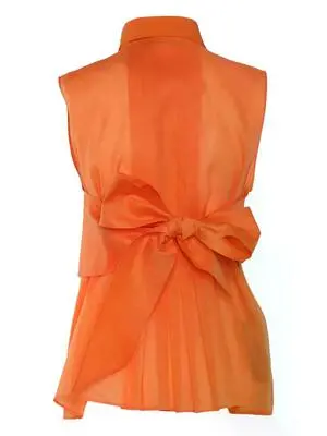 Alberta Ferretti Pleated Blouse With Bow Detail