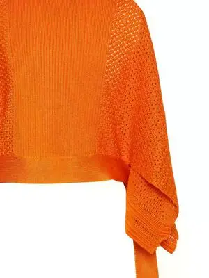 Alberta Ferretti Open-knit Tie-detail Sweater - Orange