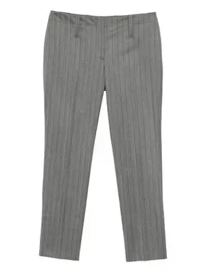 Alexander McQueen Pinstripe Wool Trousers - Grey