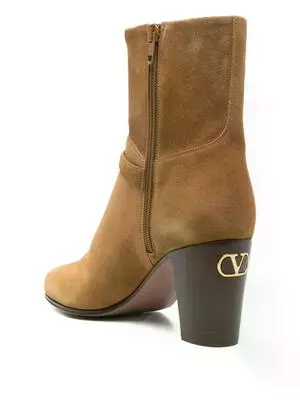 Valentino Garavani 75mm Leather Ankle Boots - Neutrals