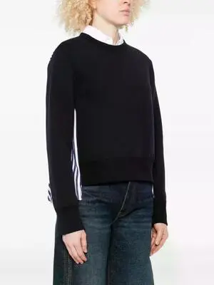 Sacai Cotton-blend Sweatshirt With Pleated Back Panel - Blue