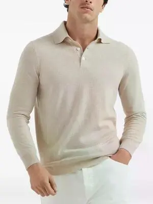 Brunello Cucinelli Long-sleeve Polo Shirt - Neutrals