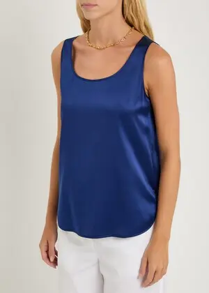 Max Mara Leisure Stretch-silk Top - Blue